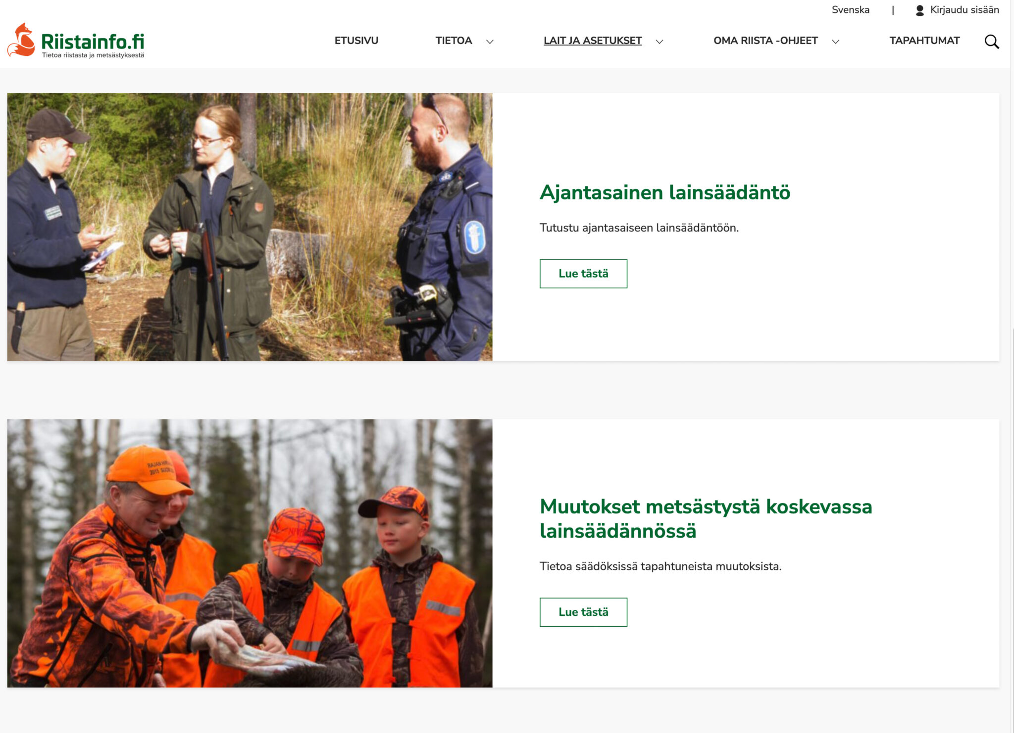 Tärkeää muistaa – Riistainfo